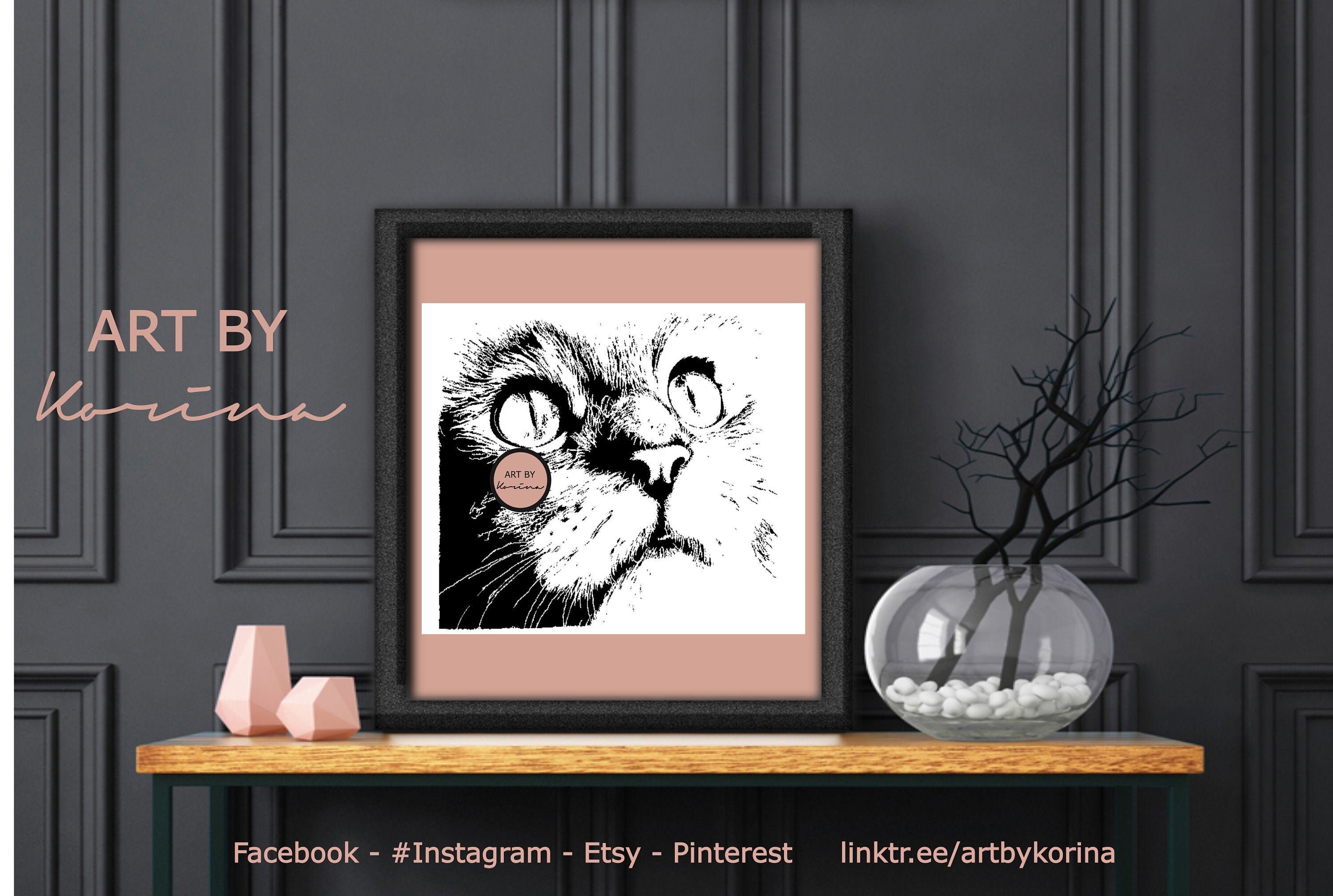 Cat Paper Cutting, Art by Korina Template, Cat Paper Art, Cat Stencil ...