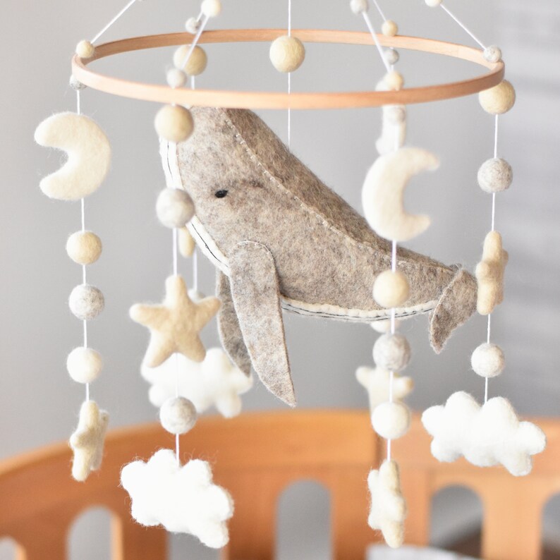 Whale Baby Mobile Ocean Nursery Mobile Neutral Baby Mobile - Etsy