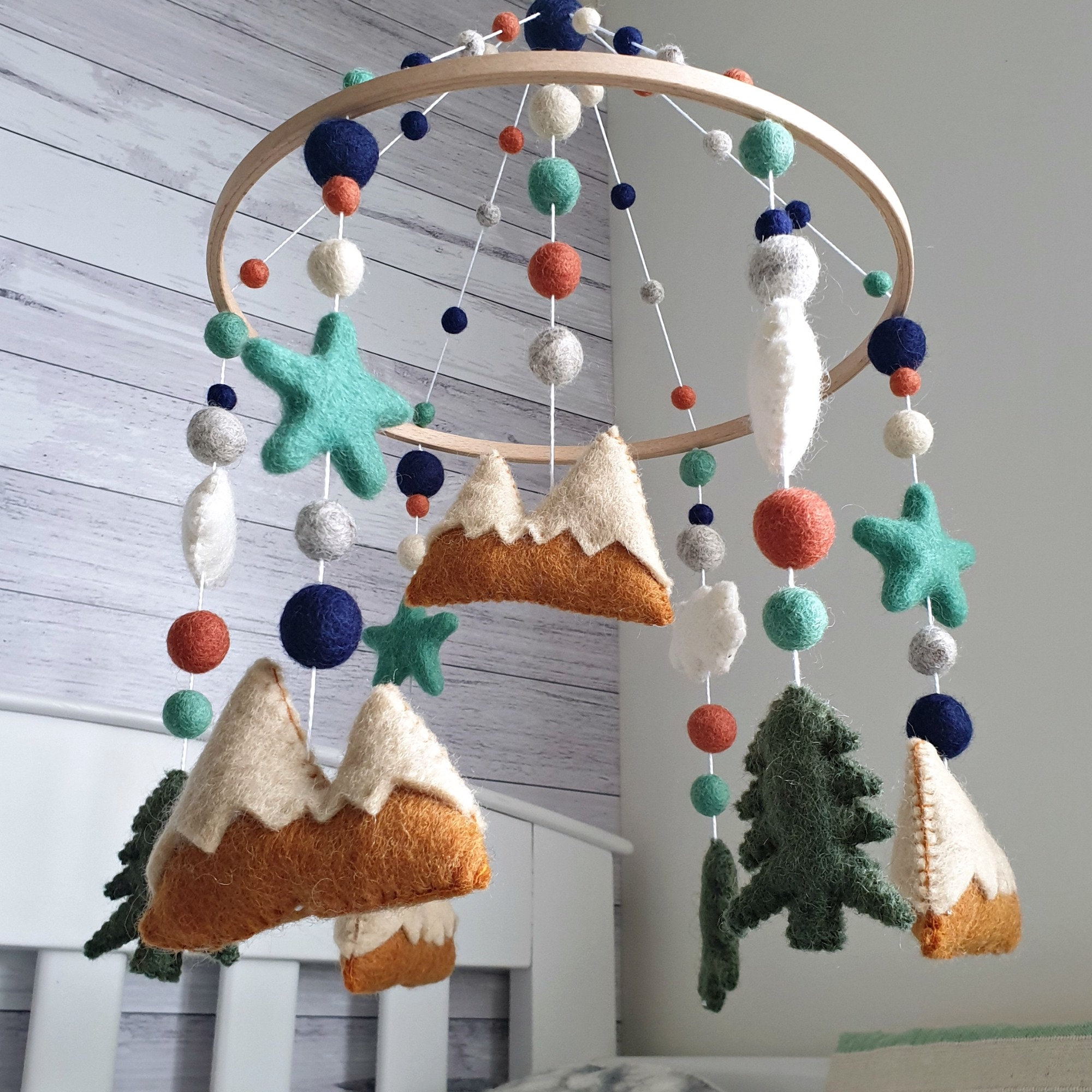 Woodland Nursery Mobile Baby Mobile Woodland Felt Mobile | Etsy
