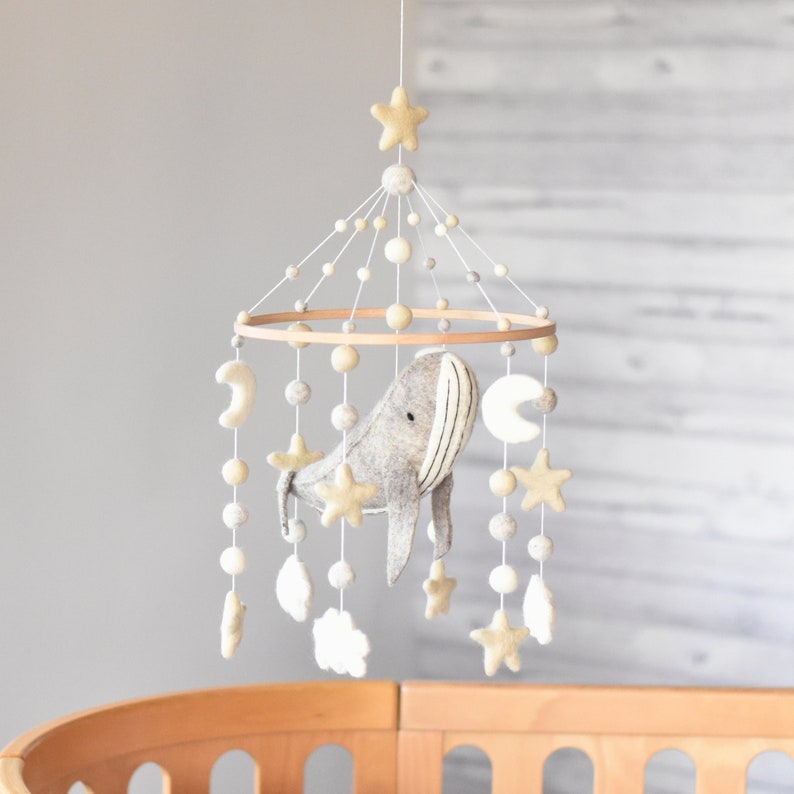 Whale Baby Mobile Ocean Nursery Mobile Neutral Baby Mobile - Etsy