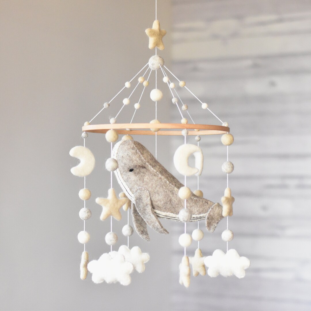 Whale Baby Mobile Ocean Nursery Mobile Neutral Baby Mobile - Etsy