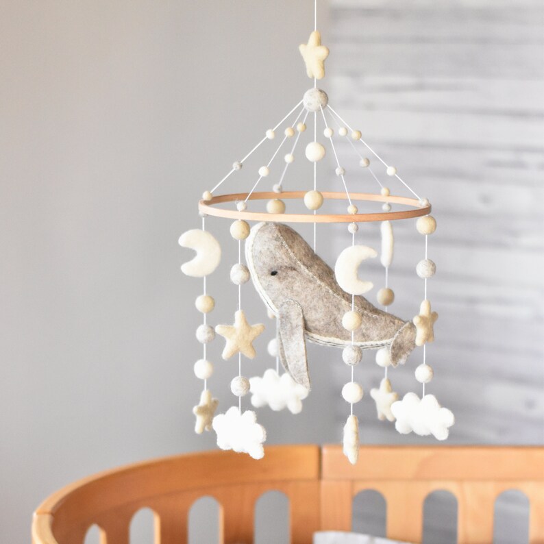 Whale Baby Mobile Ocean Nursery Mobile Neutral Baby Mobile - Etsy