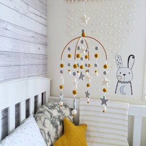 Mustard & Dove Grey Baby Mobile Nursery Mobile Cot Baby - Etsy
