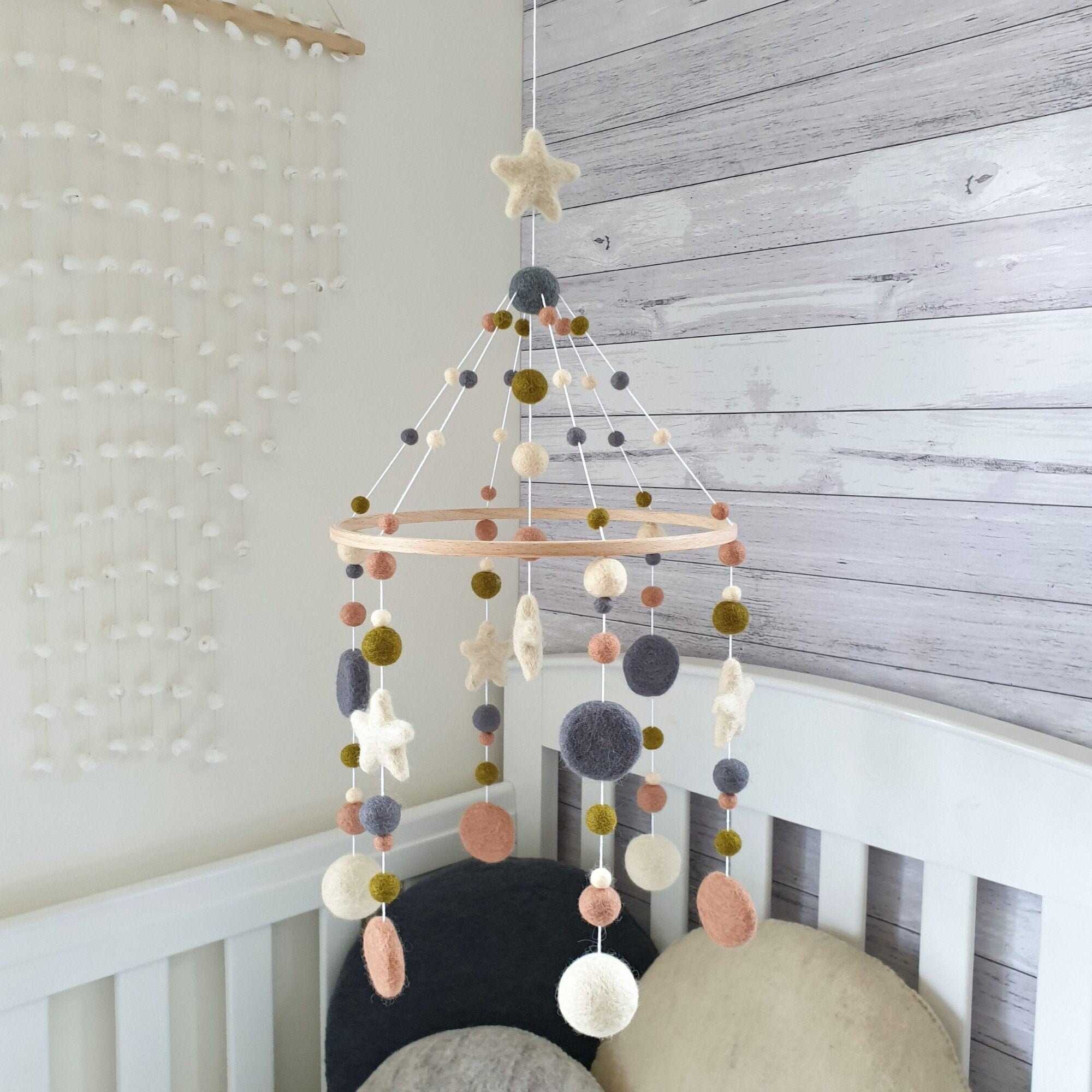 Olive & Grey Baby Mobile, Nursery Mobile Boy, Cot Mobile Girl, Modern ...