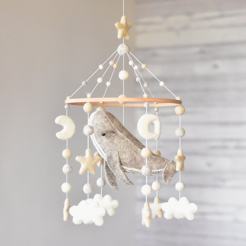 Whale Baby Mobile Ocean Nursery Mobile Neutral Baby Mobile - Etsy