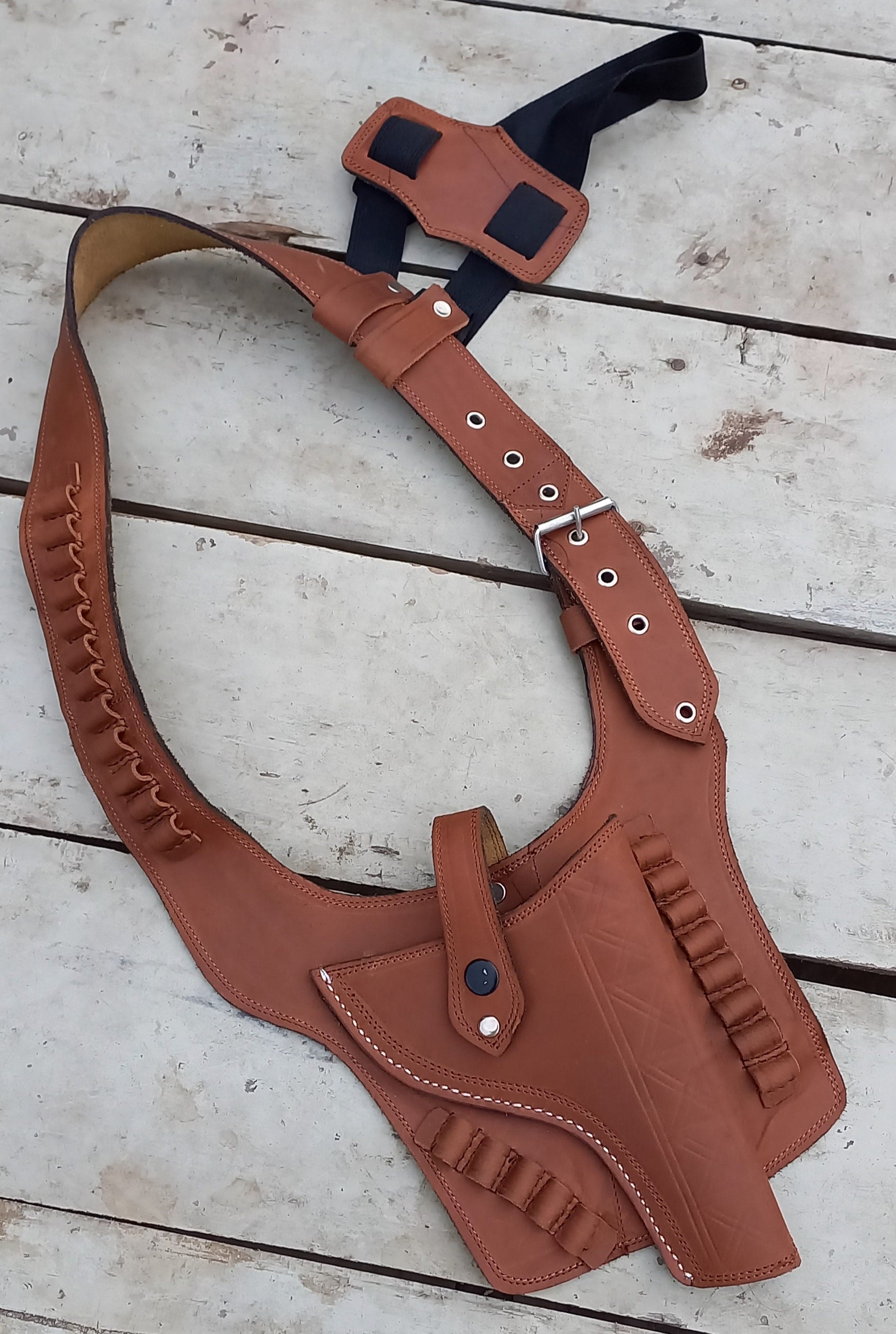 Handmade Leather Revolver Holster: Universal Shoulder Rig - Etsy