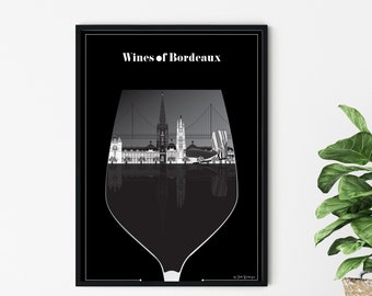 Bordeaux Wine Poster - Etsy