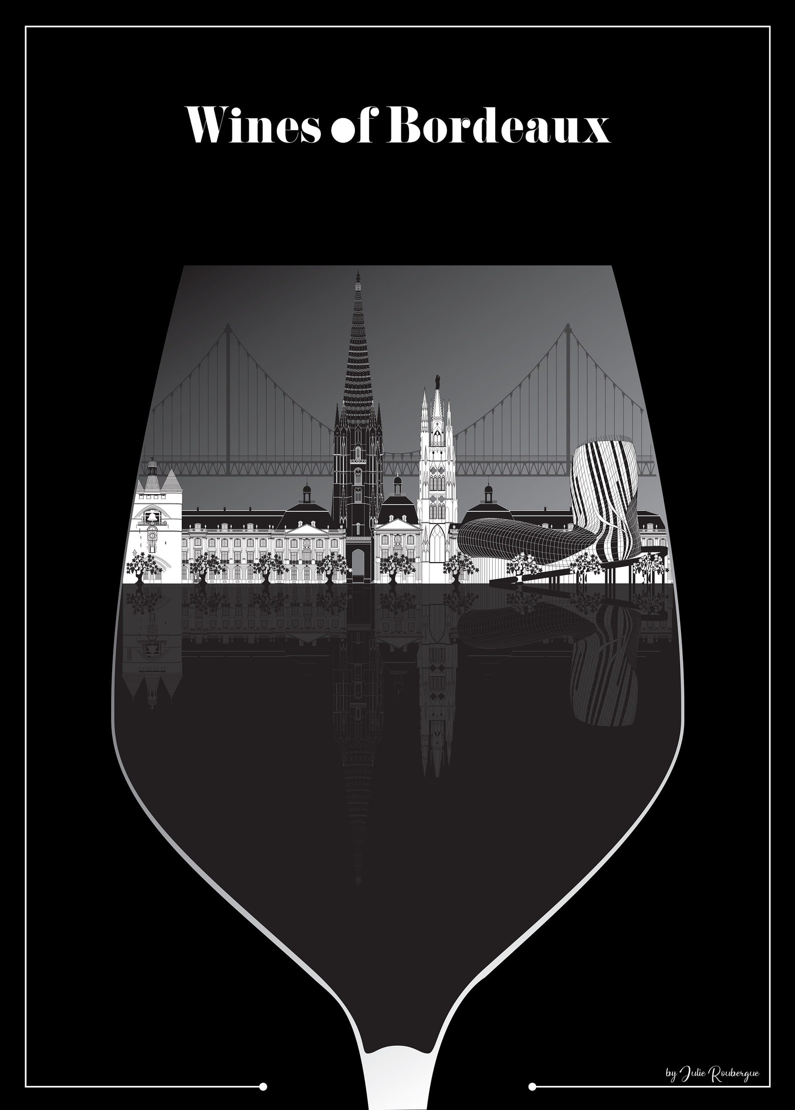 Bordeaux Travel Poster, the Glass of Wine - Etsy