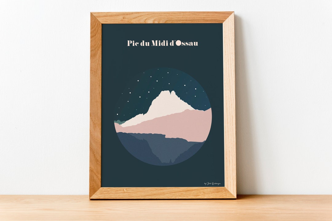 Pyrenees Travel Poster, Pic Du Midi D’ossau - Etsy