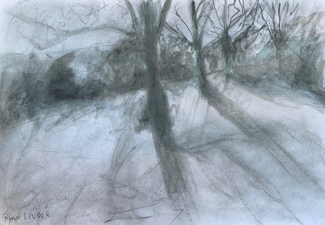 Painting Tree Shadows - Landscape Drawing by London Artist - Etsy