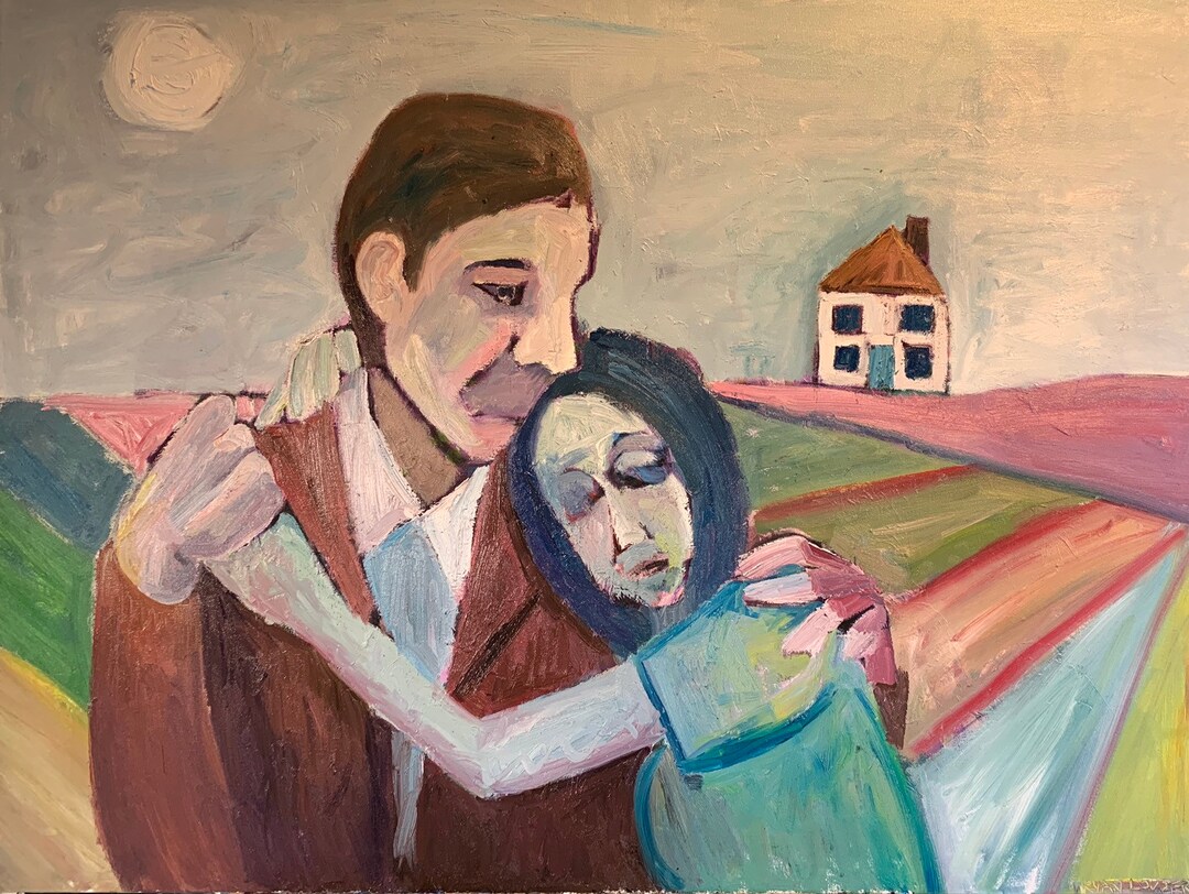 Painting Painting Large Painting "lean on Me" 30x40 Oil on Canvas by ...