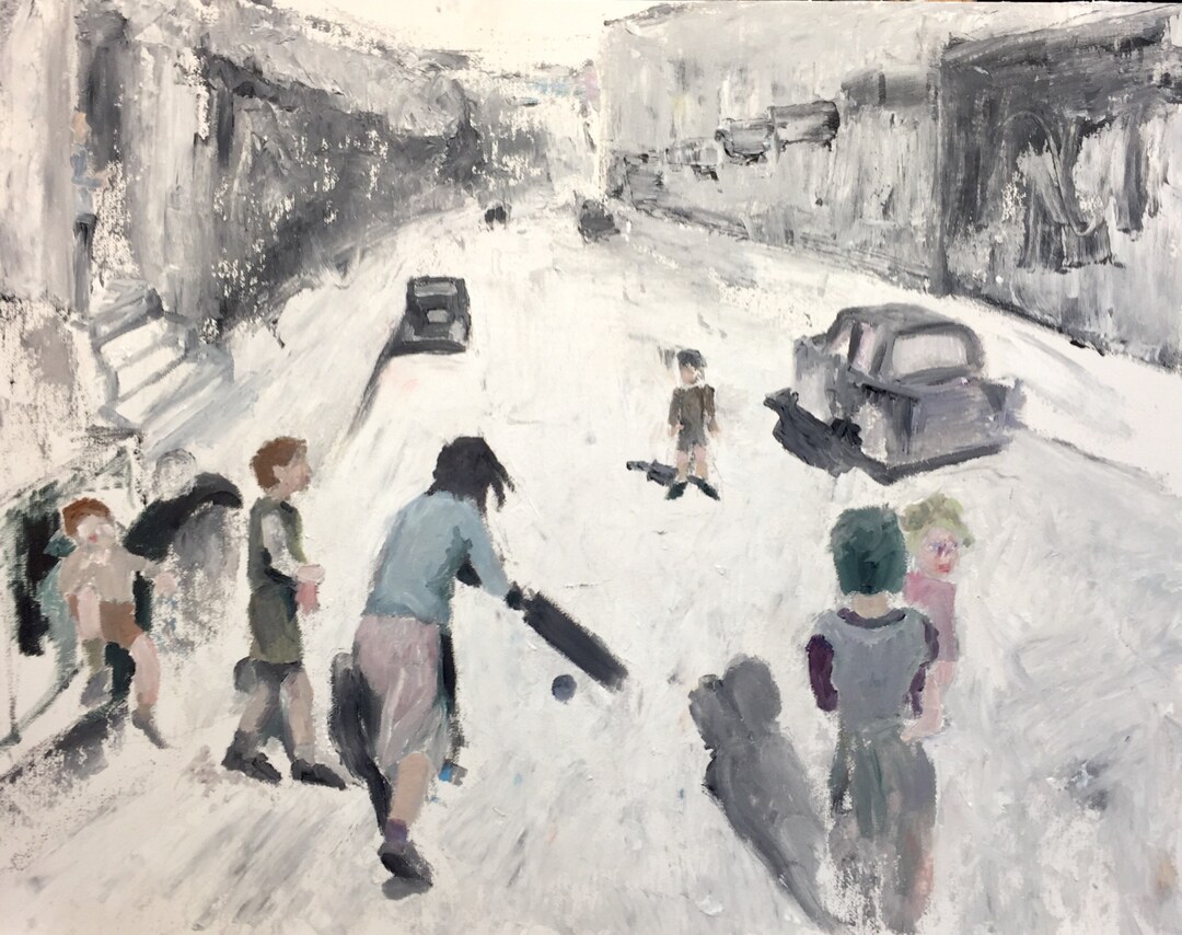 Hand Painted London Children Playing Painting by Local Artist - Unique ...