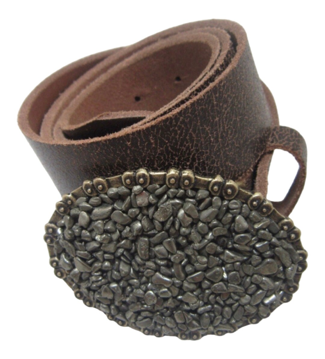 Pyrite Belt Buckle, Brass Belt Buckle, Rock and Roll Belts, Gemstone ...