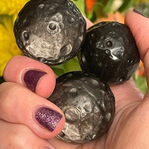 Silver Sheen Obsidian Full Moon, Polished Obsidian, Obsidian Moon ...