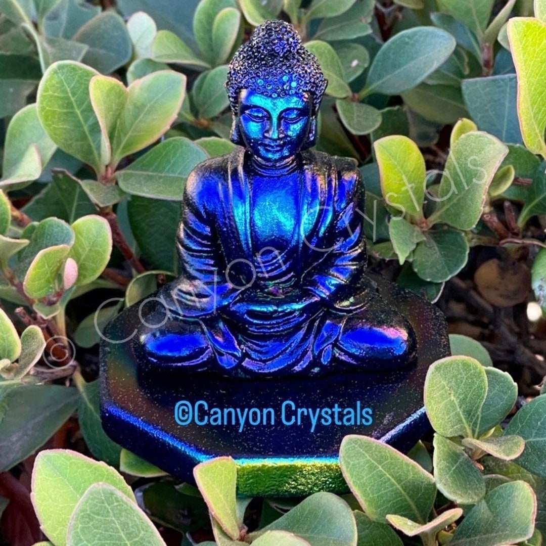 Angel Aura Shungite Buddha Healing Crystal Figurine for Zen Home Decor ...