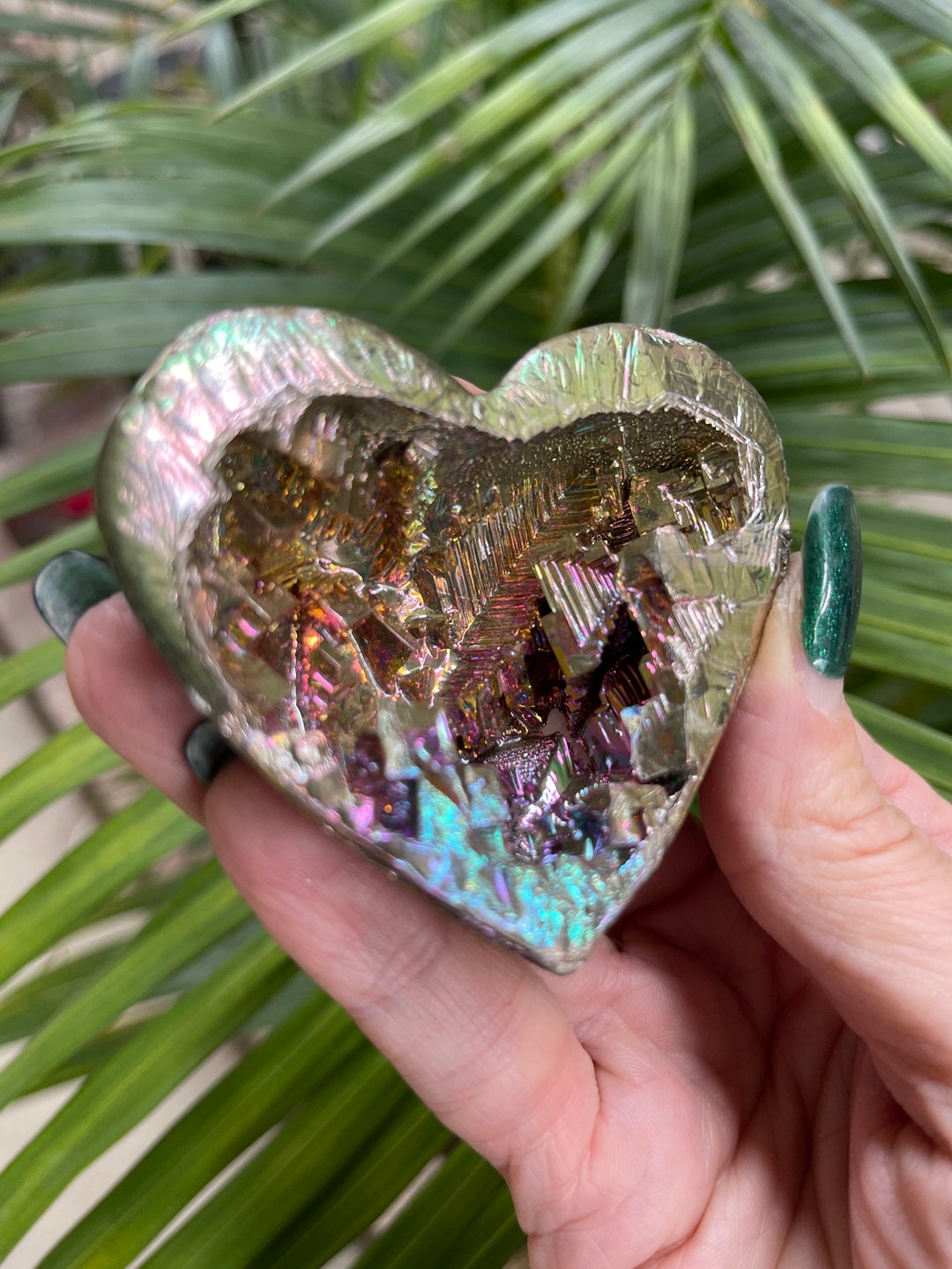 Bismuth Heart, Gifts for Her, Metal Heart, Bismuth Shapes, Home Decor ...