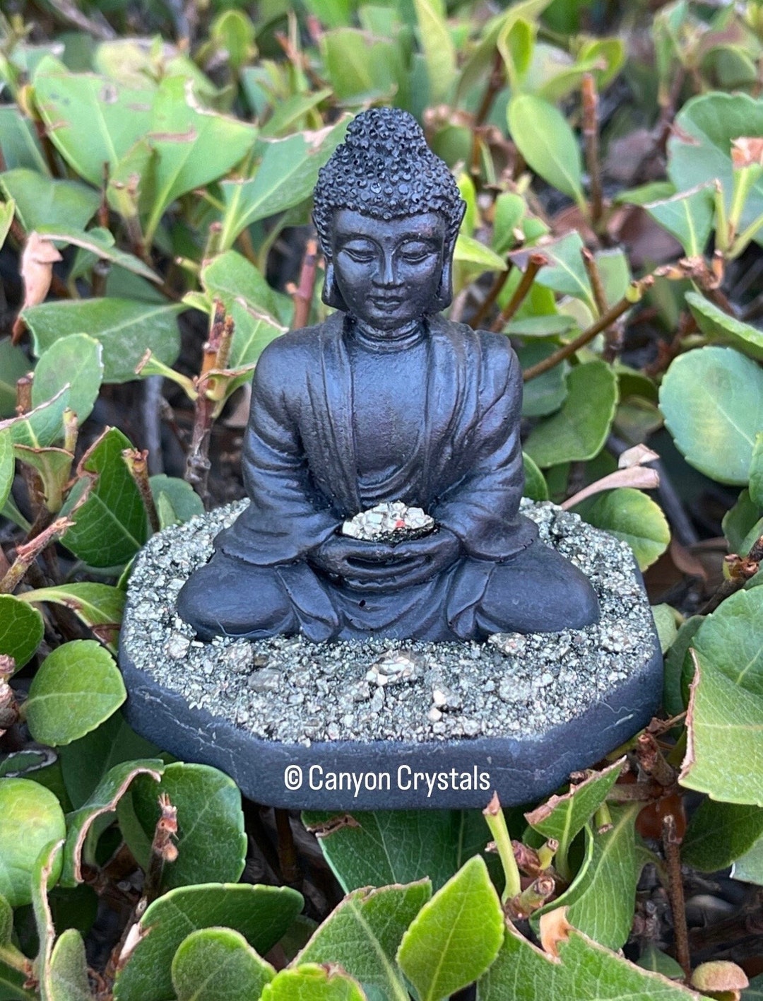 Custom Shungite Buddha With Pyrite, Pyrite Buddha Statue, EMF ...