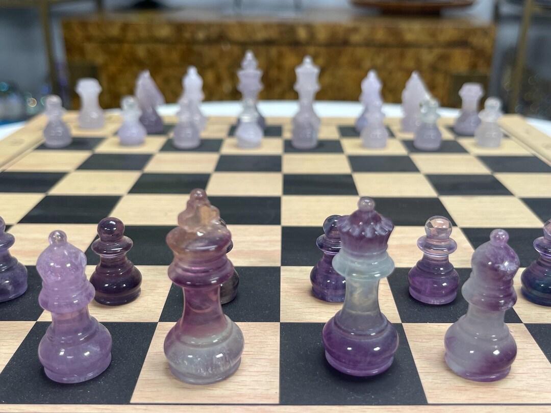 Fluorite Chess Set, Gemstone Chess Set, Gift for Him, Chess Lover's ...