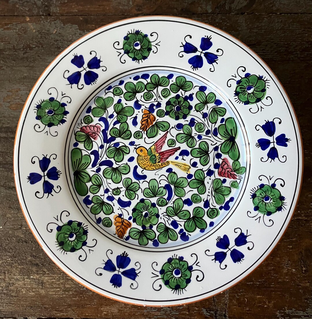 Set of 6 GRAZIA DERUTA Italy Hand Painted Ceramic Salad Plates, 8 1/2 ...