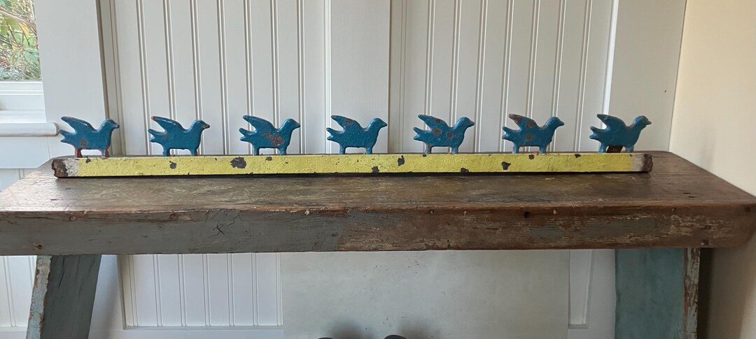Vintage Fair Carnival Shooting Gallery Iron Targets, 7 Birds - 41" Long ...