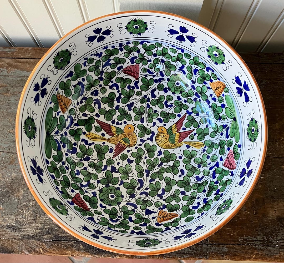 GRAZIA DERUTA Italy Large Hand Painted Serving Bowl, 12 1/4" X 5 1/4 ...
