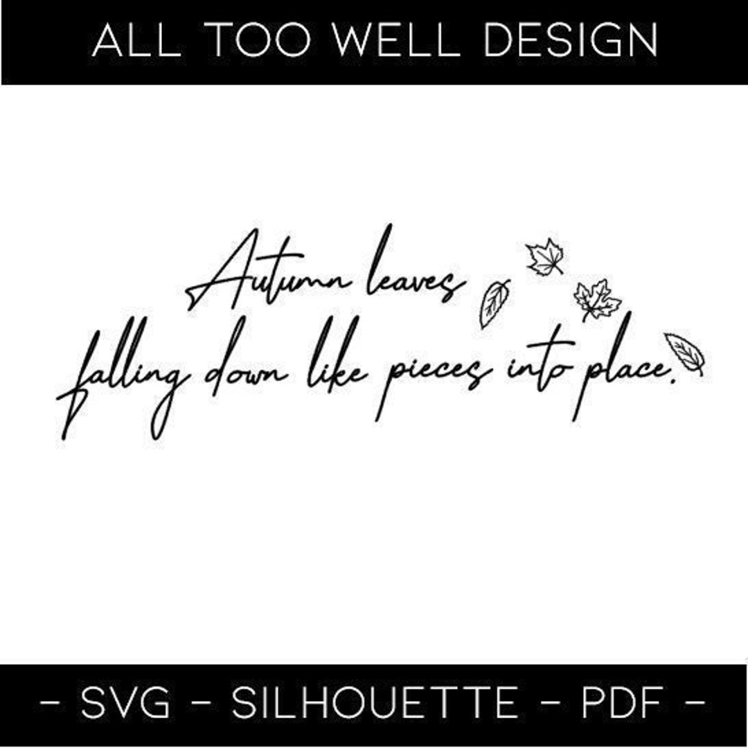 Red Autumn Leaves Falling Down Like Pieces Into Place Design SVG Cut ...