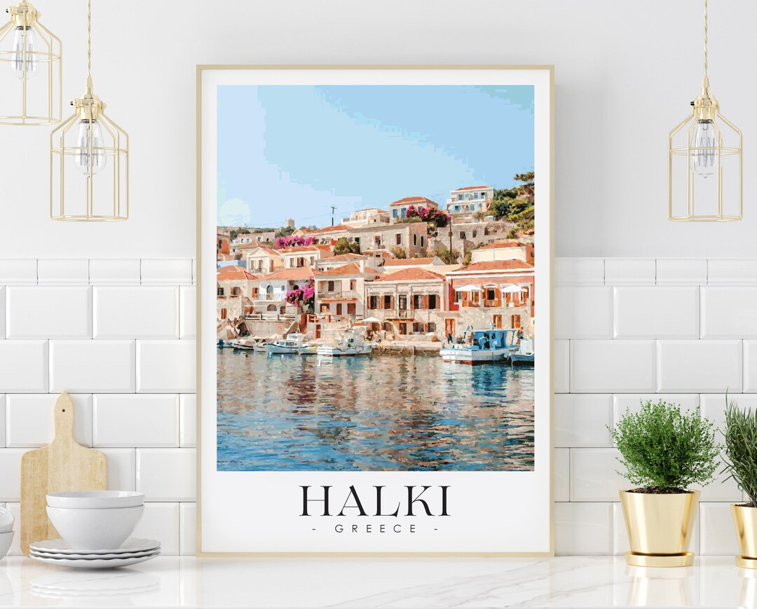 Travel Poster - Greece - Halki Poster - Chalki Island Print | Greek ...