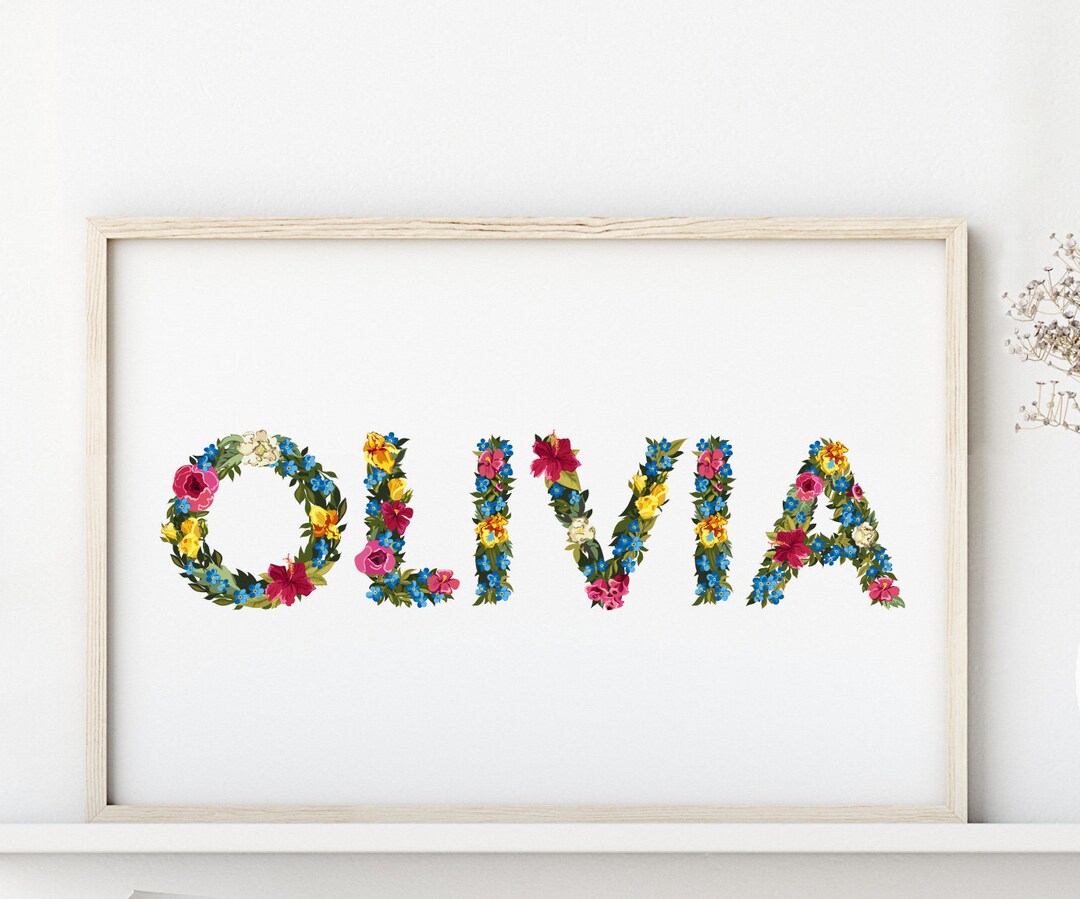 Custom Floral Name Print – Flower Letter Poster - Etsy