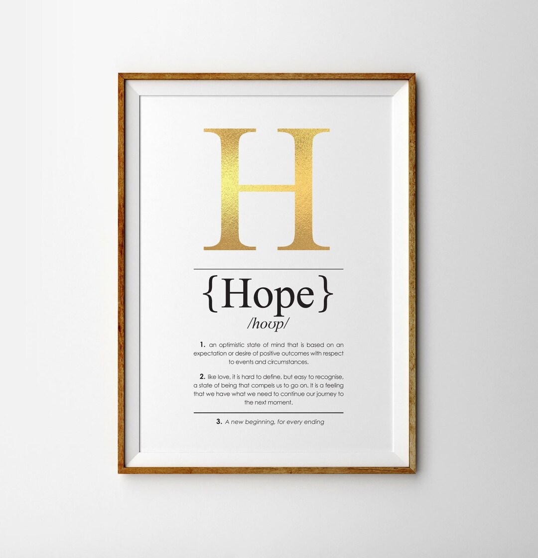 Hope Definition Print Inspirational Print Hope - Etsy