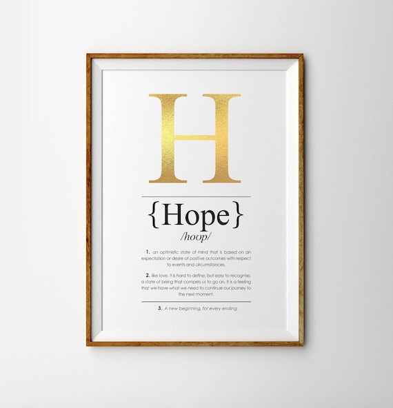 Hope Definition Print Inspirational Print Hope - Etsy
