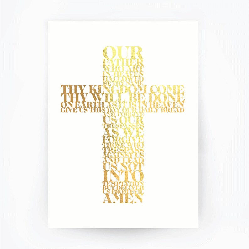 Christian Prayer Cross Print Our Father - Etsy UK