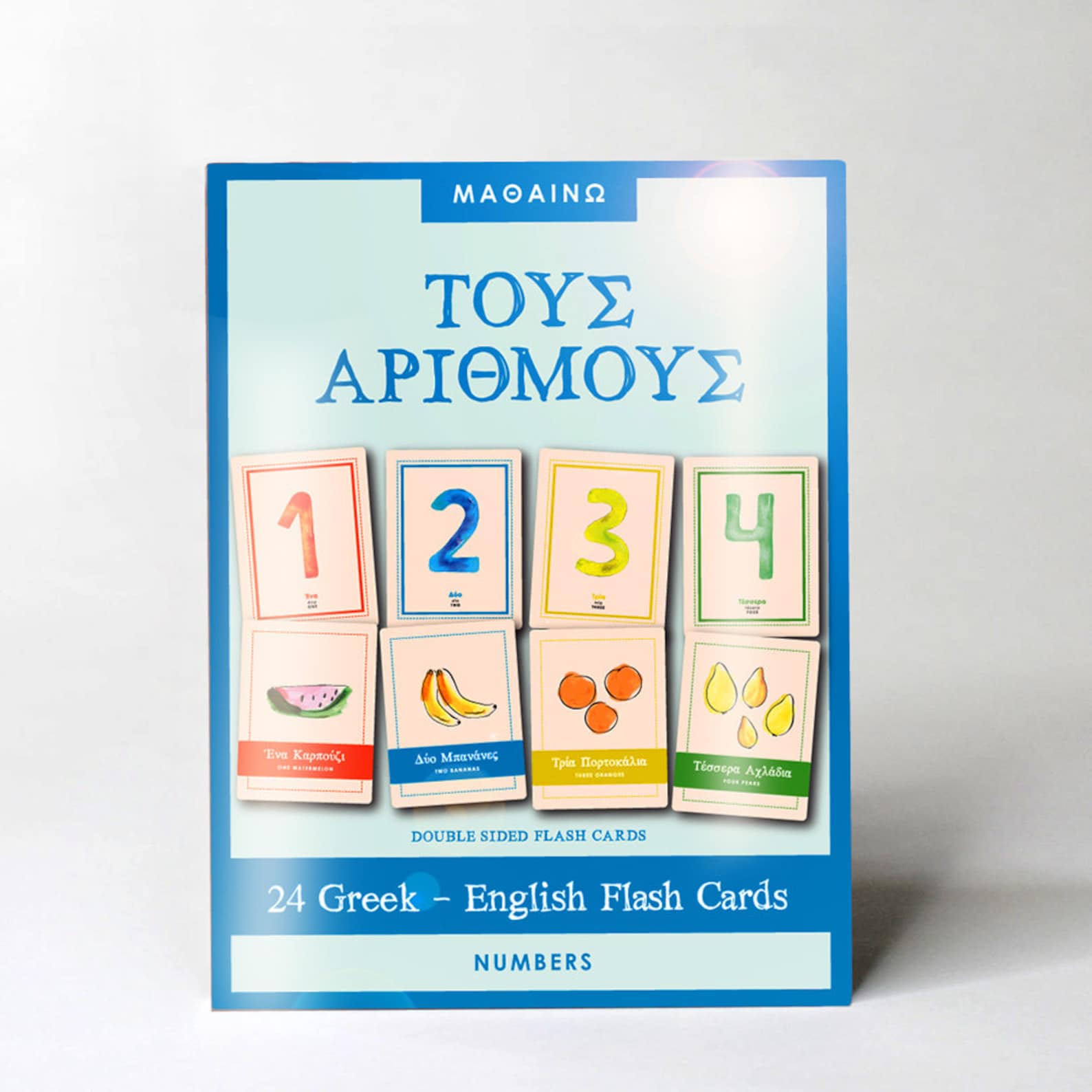 Greek Flash Cards English Bilingual Educational Fun - Size: 11x15cm / 4 ...