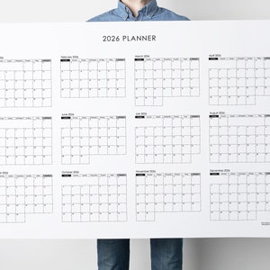 2026 Yearly Planner - A0 Horizontal Size - Extra Large Yearly Wall ...