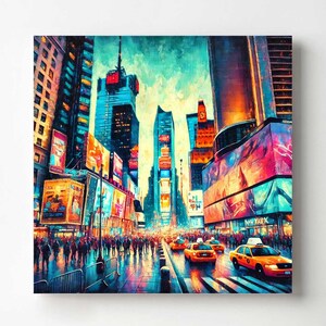 Vibrant Times Square New York Print - Times Square Wall Art - Bright ...