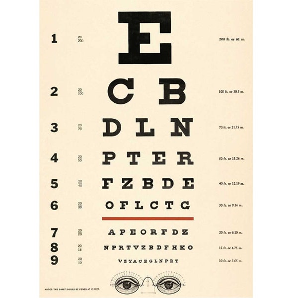 Vintage Eye Chart - Etsy