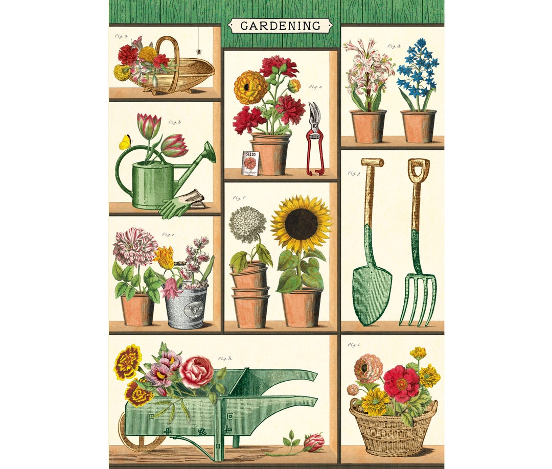 Gardening Cavallini Vintage Poster - 50x70cm - 20x28" Large Poster ...