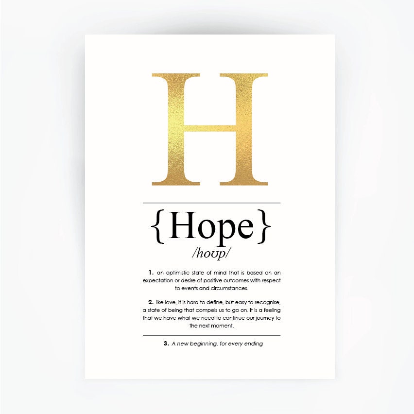 Hope Definition Print Inspirational Print Hope - Etsy