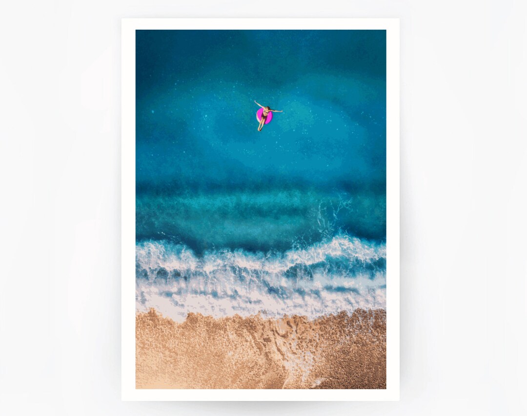 Beach Waves Ocean Poster - Holiday House Print - Waves Beach Travel ...