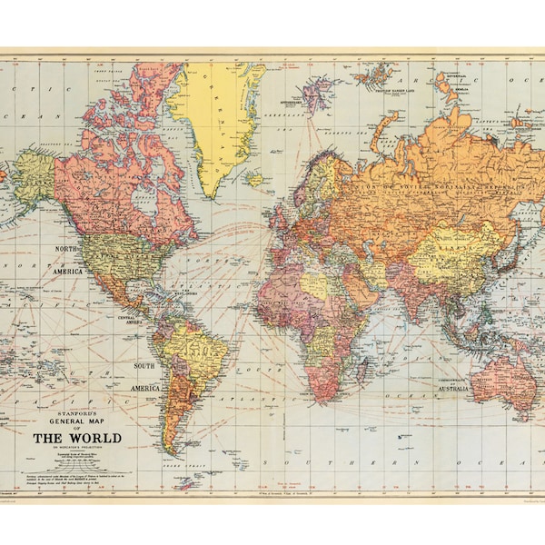 World Map Poster - Etsy