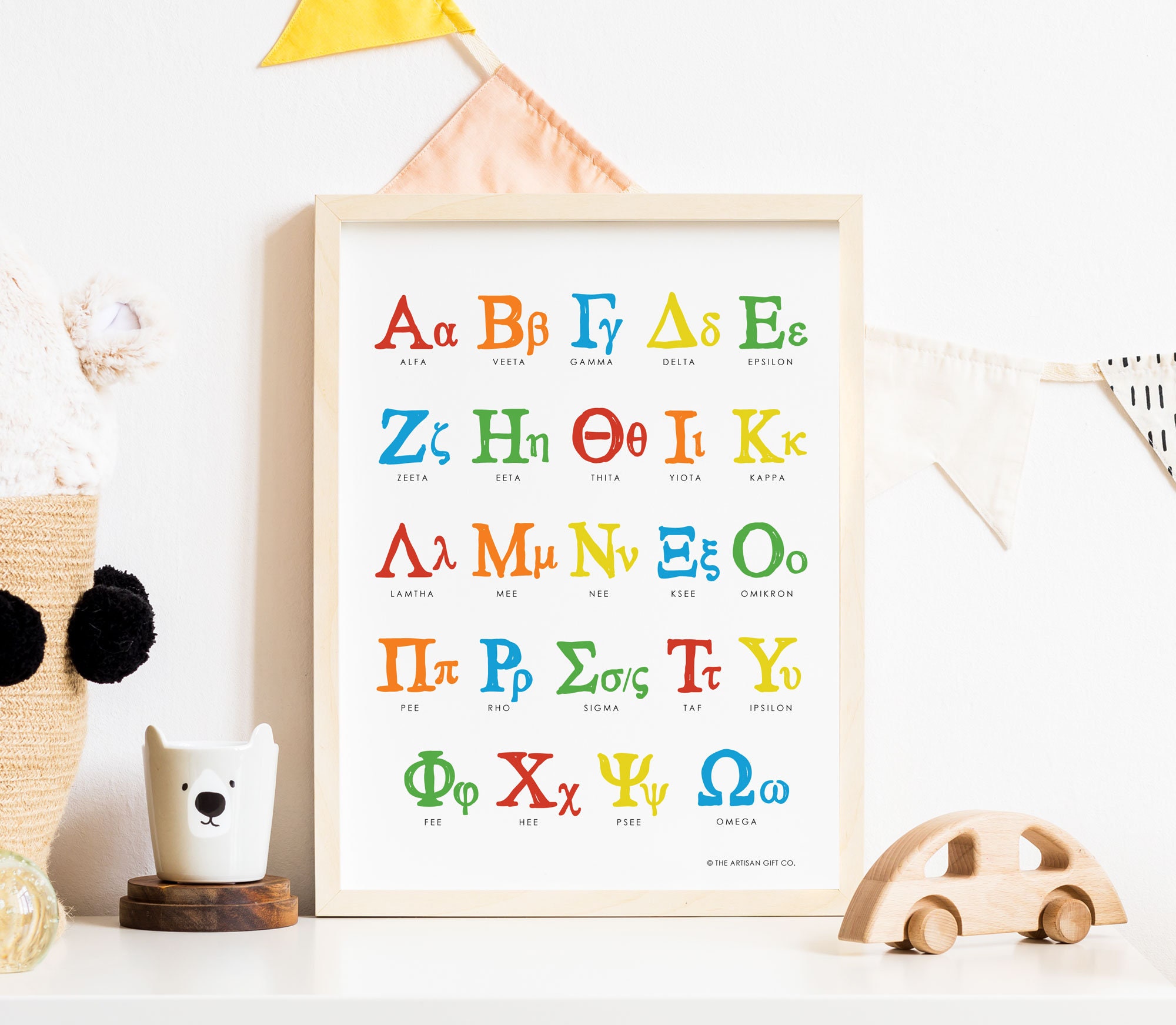 Greek Alphabet Poster lowercase Plus Uppercase With Pronunciation Guide ...
