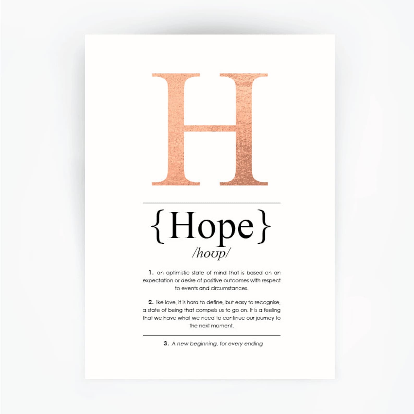 Hope Definition Print Inspirational Print Hope - Etsy UK