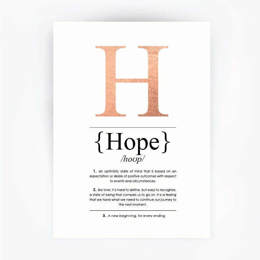 Hope Definition Print Inspirational Print Hope - Etsy
