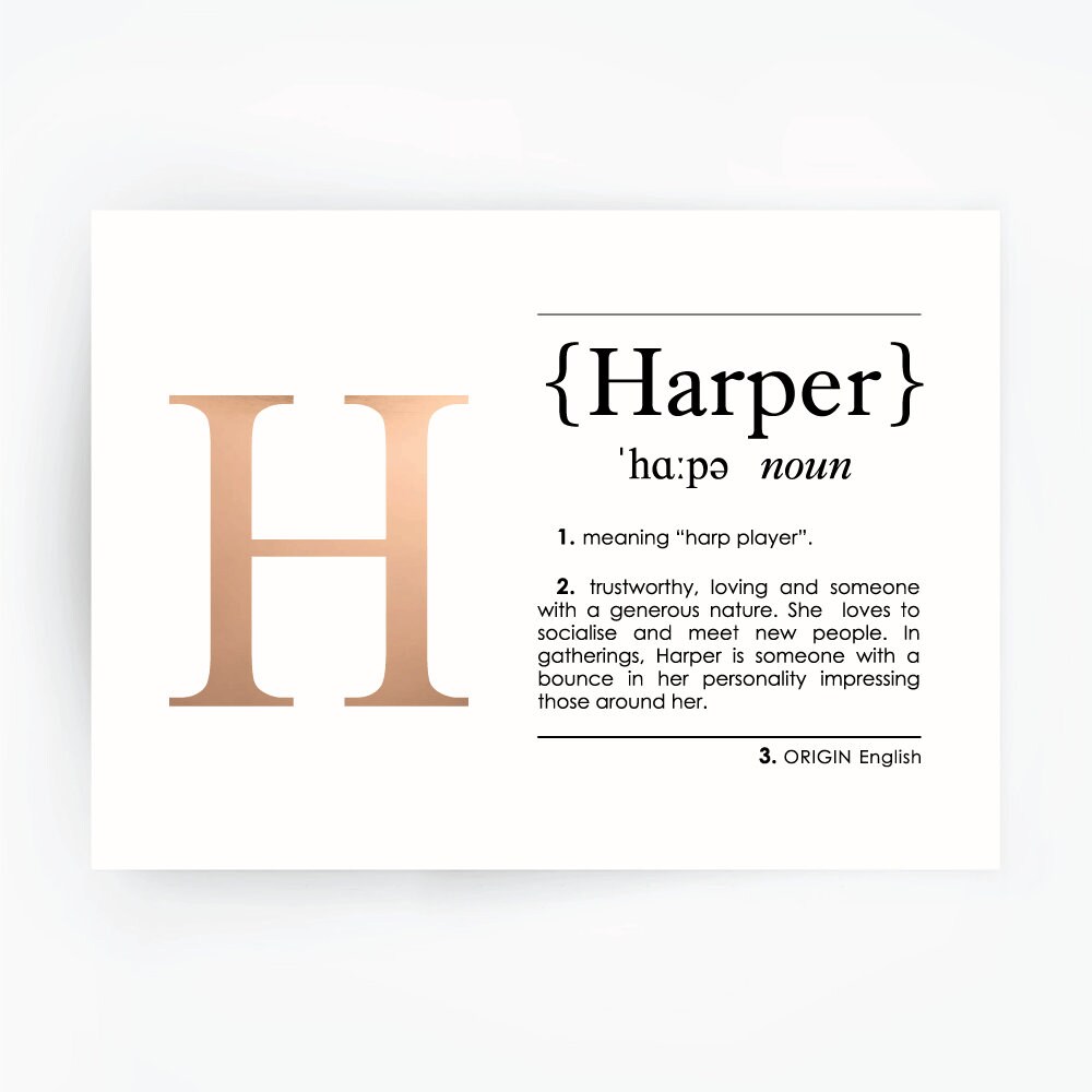 Custom Name Definition Print: Real Foil Keepsake - Etsy