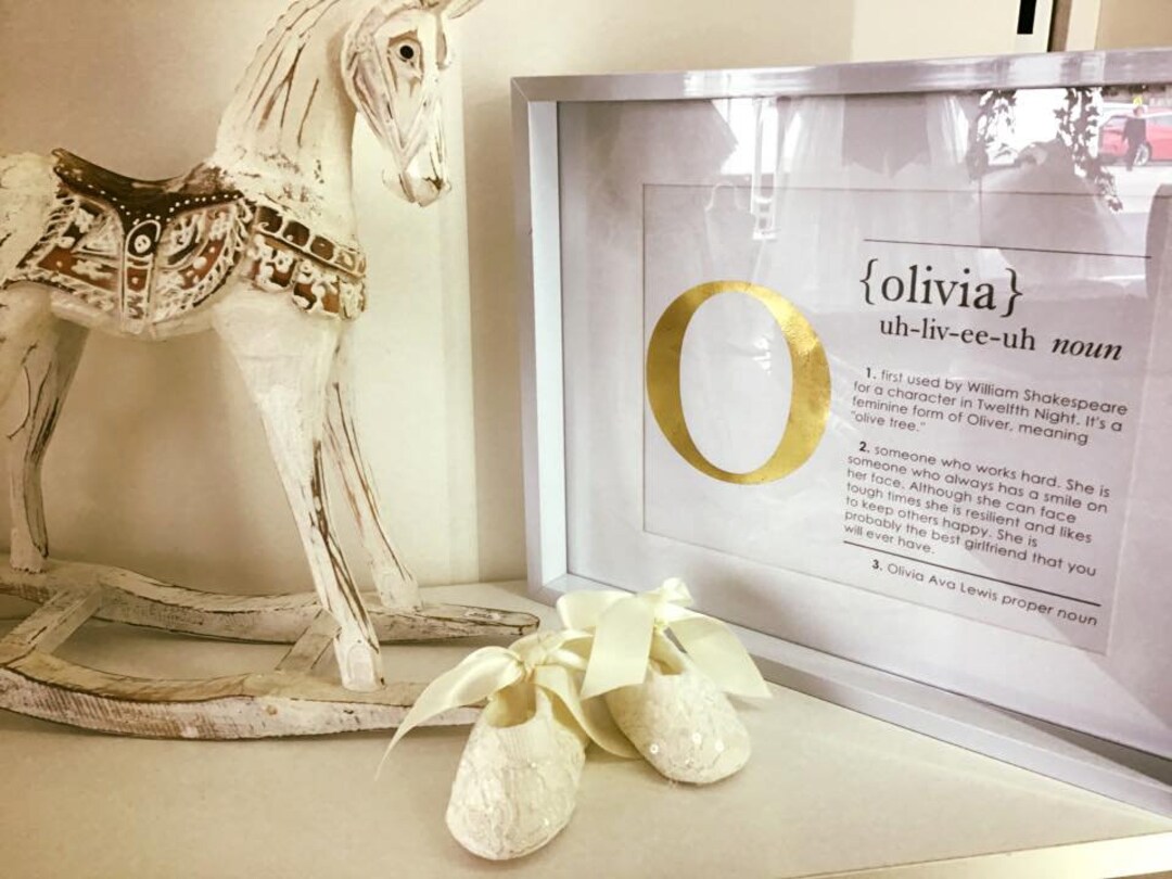 CUSTOM NAME Keepsake as 'dictionary Design' Gold/rosegold or Silver ...