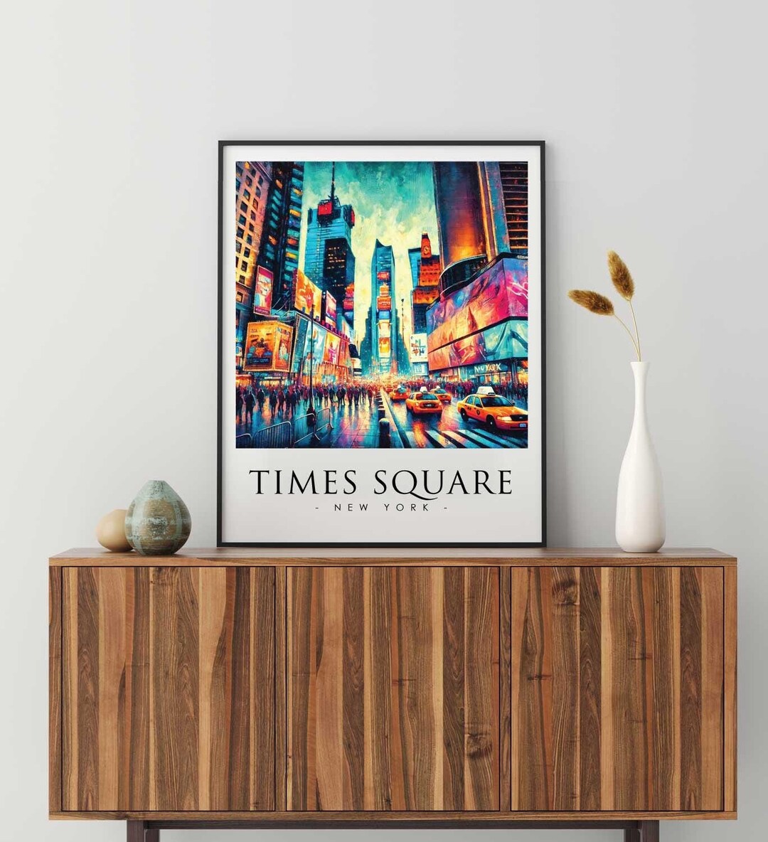 Vibrant Times Square New York Print - Times Square Wall Art - Bright ...