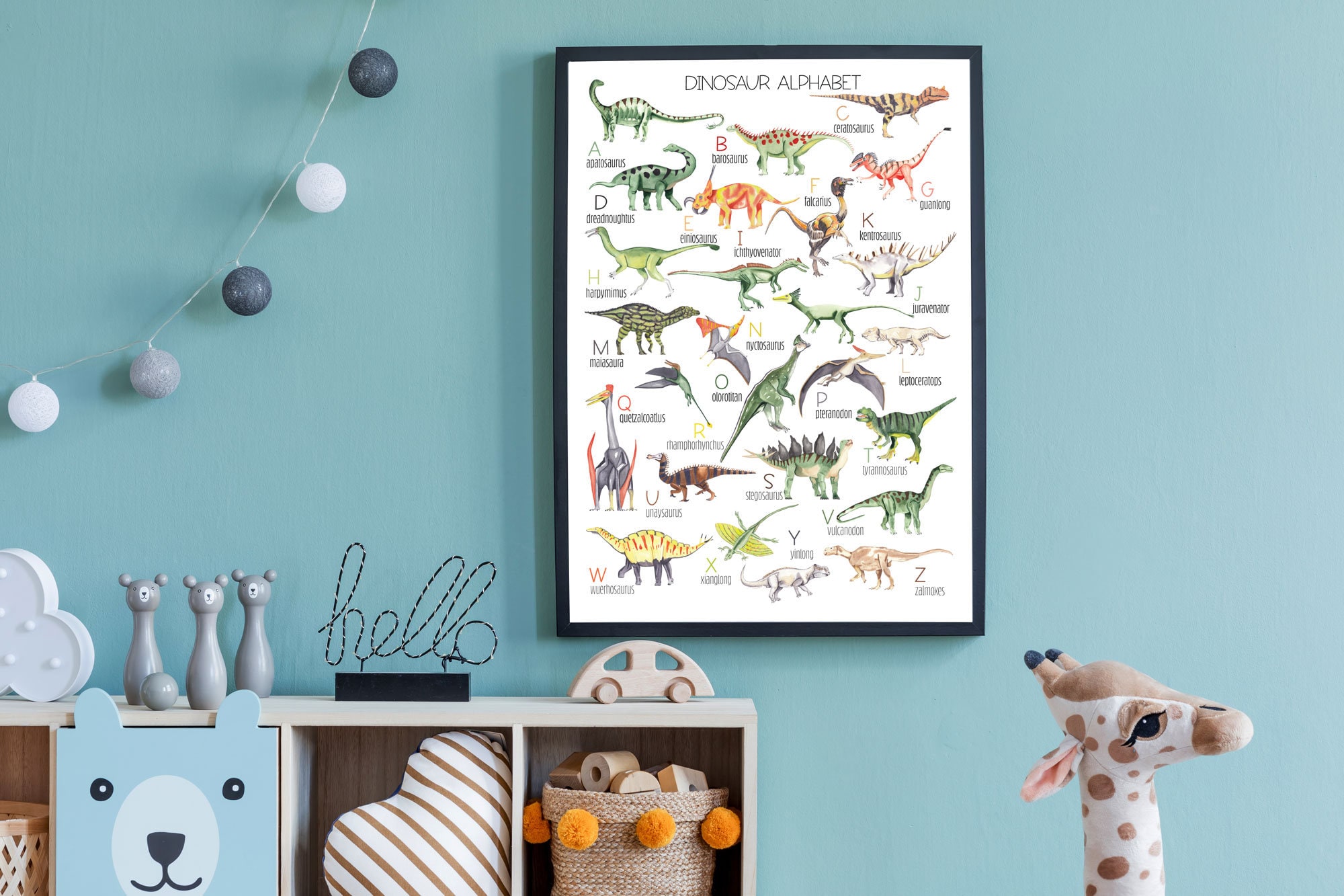 Dinosaur Alphabet Poster With Dinosaur Names A3 Digital File - Etsy