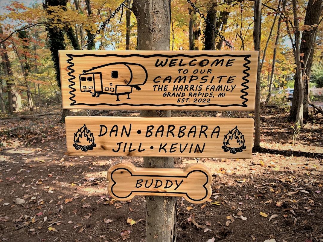 Customizable Camping Signs Camper Sign Campsite Sign RV Sign ...
