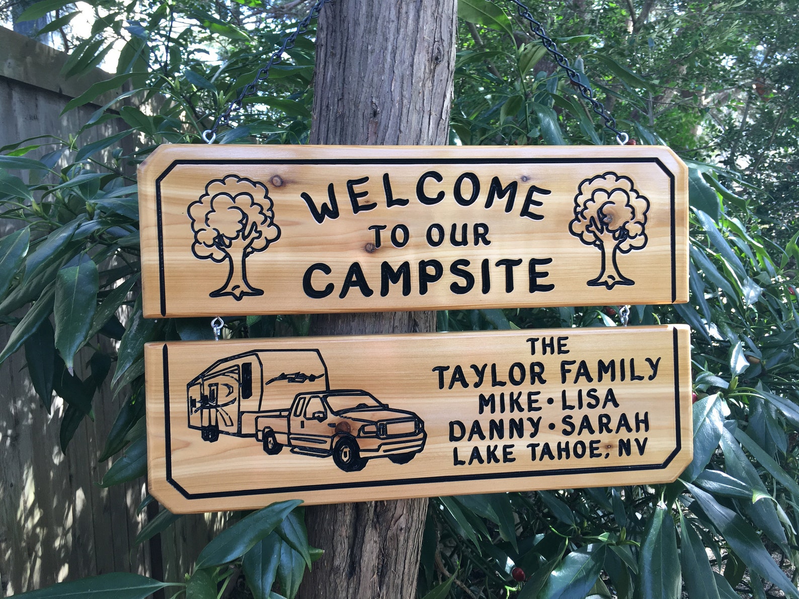 2 Piece Customizable Camping Sign Personalized Camping Sign | Etsy