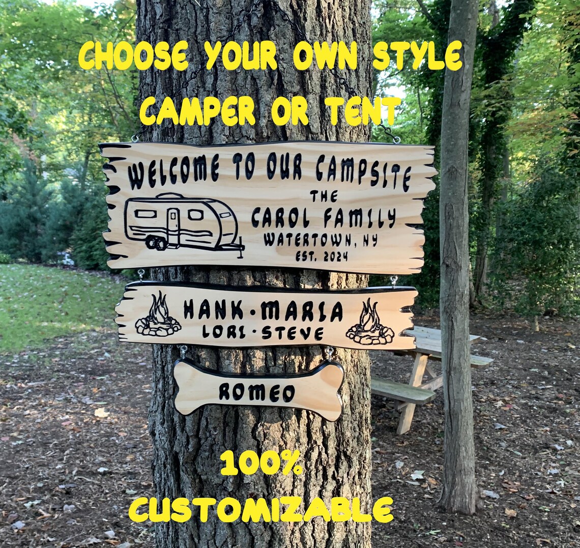 Custom Camping Sign Custom RV Sign Custom Camp Decor Sign Personalized ...