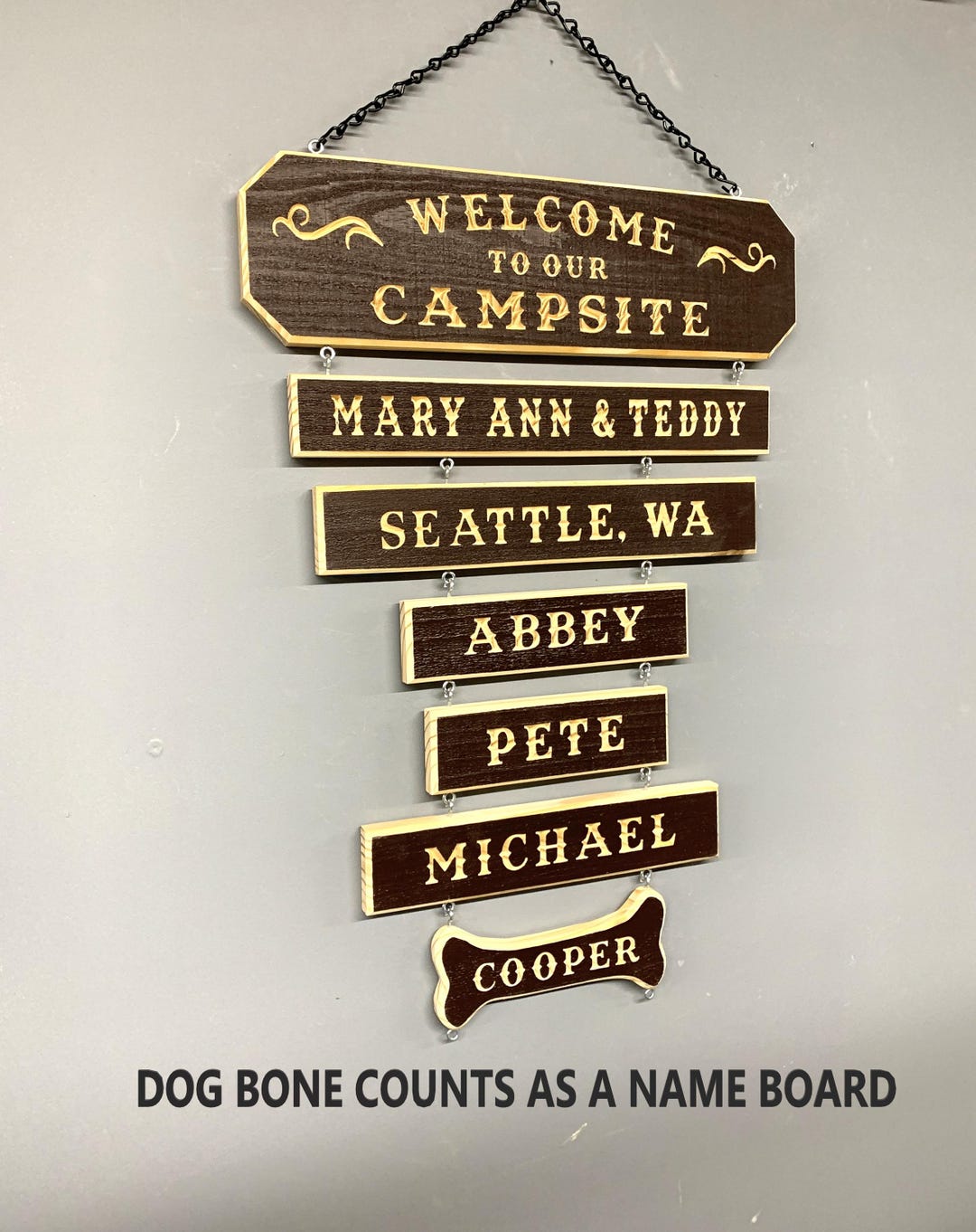Handmade Camping Sign Custom Engraved Barnwood Style Campsite Sign High ...